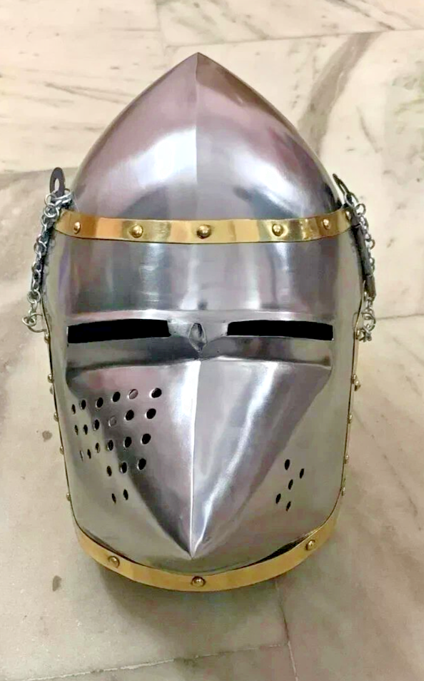 Authentic Pigface Bascinet Helmet | Steel Medieval Combat SCA HMB Gear ...