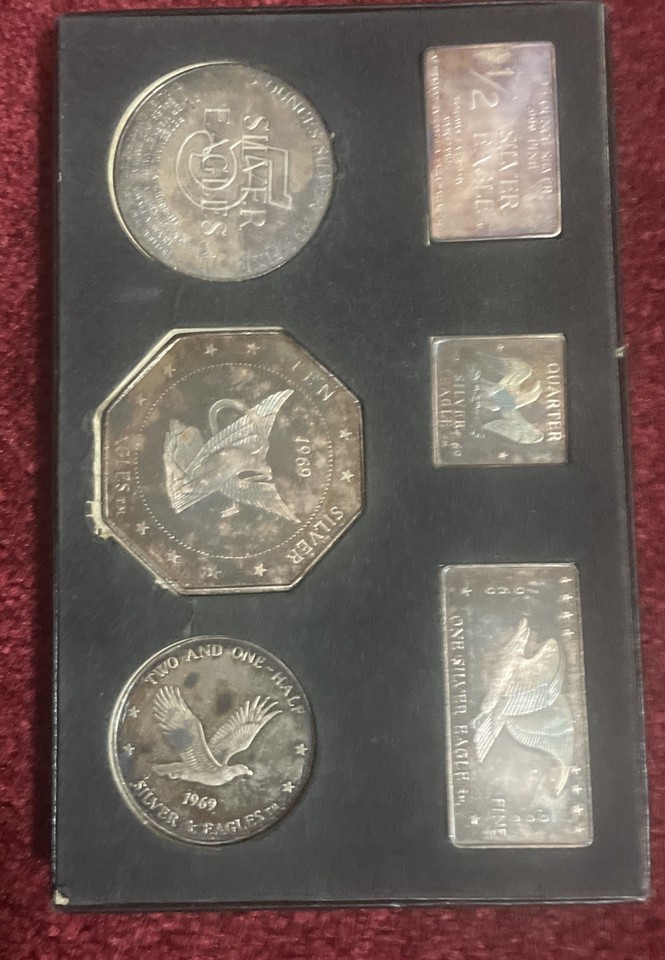 1969 W H Foster Silver Eagles Nest Set Hercaimy Enterprises Toned 19 ...
