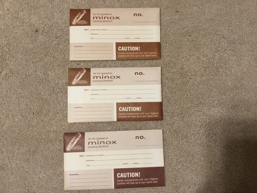 MINOX Lot of 3 Vintage Film Negative Holder Storage Sleeves & Envelopes ...