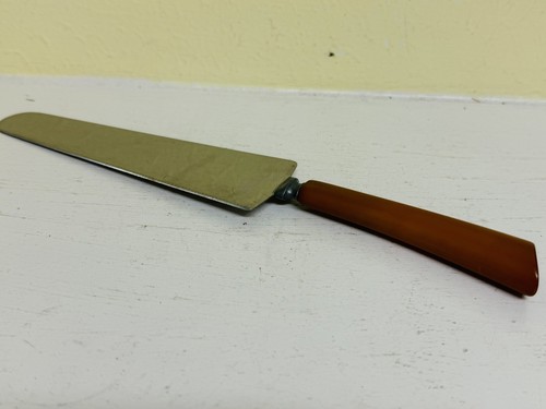 Vtg Butterscotch Bakelite Handle Pie/Cake Cutter Server —Serrated Edge ...