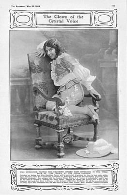 GERALDINE FARRAR Soprano in 'The Clown' at The Opera Comique Antique ...