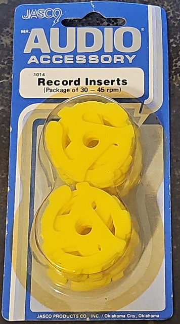 NOS Vintage Jasco Yellow Plastic 45 RPM Record Adaptors Inserts for ...