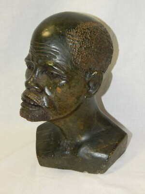 Original Nicholas Tandi Carved Stone Sculpture Head Bust Signed N ...