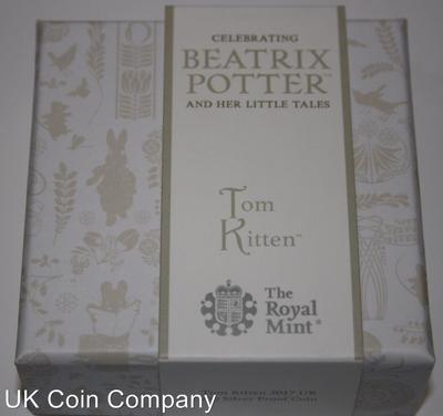 2017 Tom Kitten Beatrix Potter 50p Fifty Pence Silver Proof Coin Boxed ...