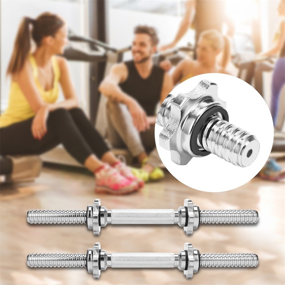 Adjustable Dumbbell Bar 13.7"-19.7'' Threaded Dumbbell Handles Home Gym ...