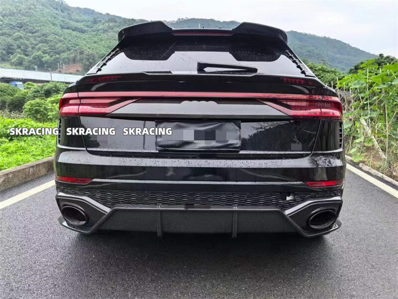 Dry Carbon Fiber Fits Audi RSQ8 2020-2024 Rear Bumper Diffuser Lip Body ...