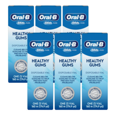6-Pack Oral-B Glide Healthy Gums Unflavored Floss Refills, Disposable ...