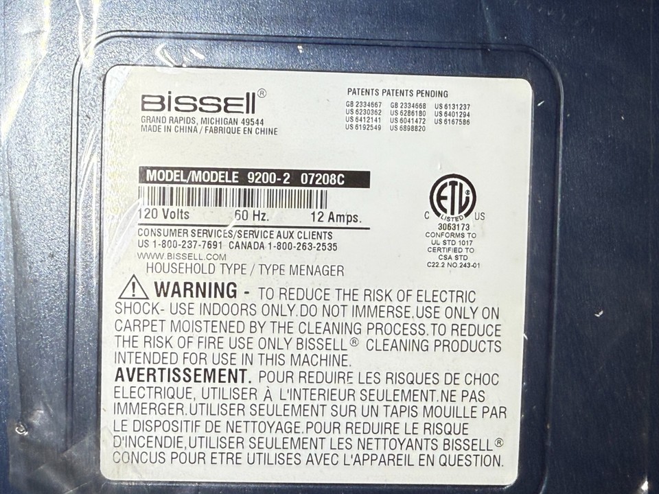 Bissell Proheat 2x Model 9200 | eBay