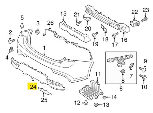 New OEM Genuine Kia Rear Lower Bumper Cover 2018-2020 Rio Sedan 86650 ...