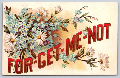 For Get Me Not Postcard 1908 Floral Daisies Embossed | eBay