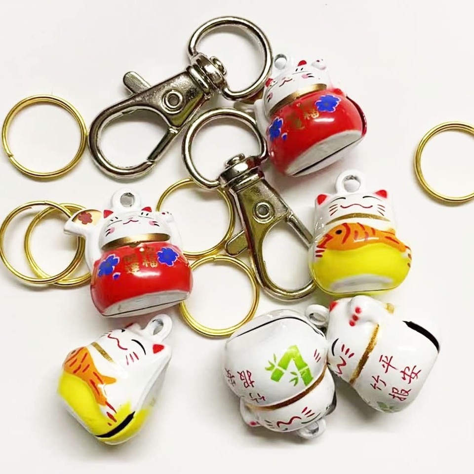Lucky Cat & Dog Collar Bells for Training - Includes Clips & Key Rings ...