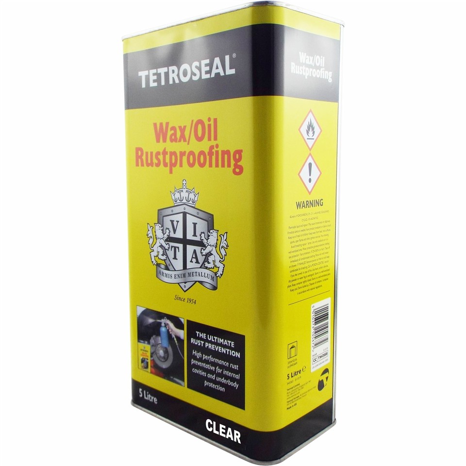 Tetroseal WaxOil Clear 5L Car Rust Proofing Rustproof Wax/Oil ...