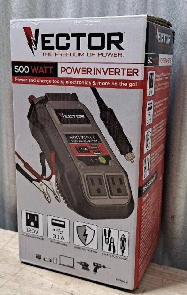 Vector 500 Watt Power Inverter Dual Power Inverter Two USB Charging ...