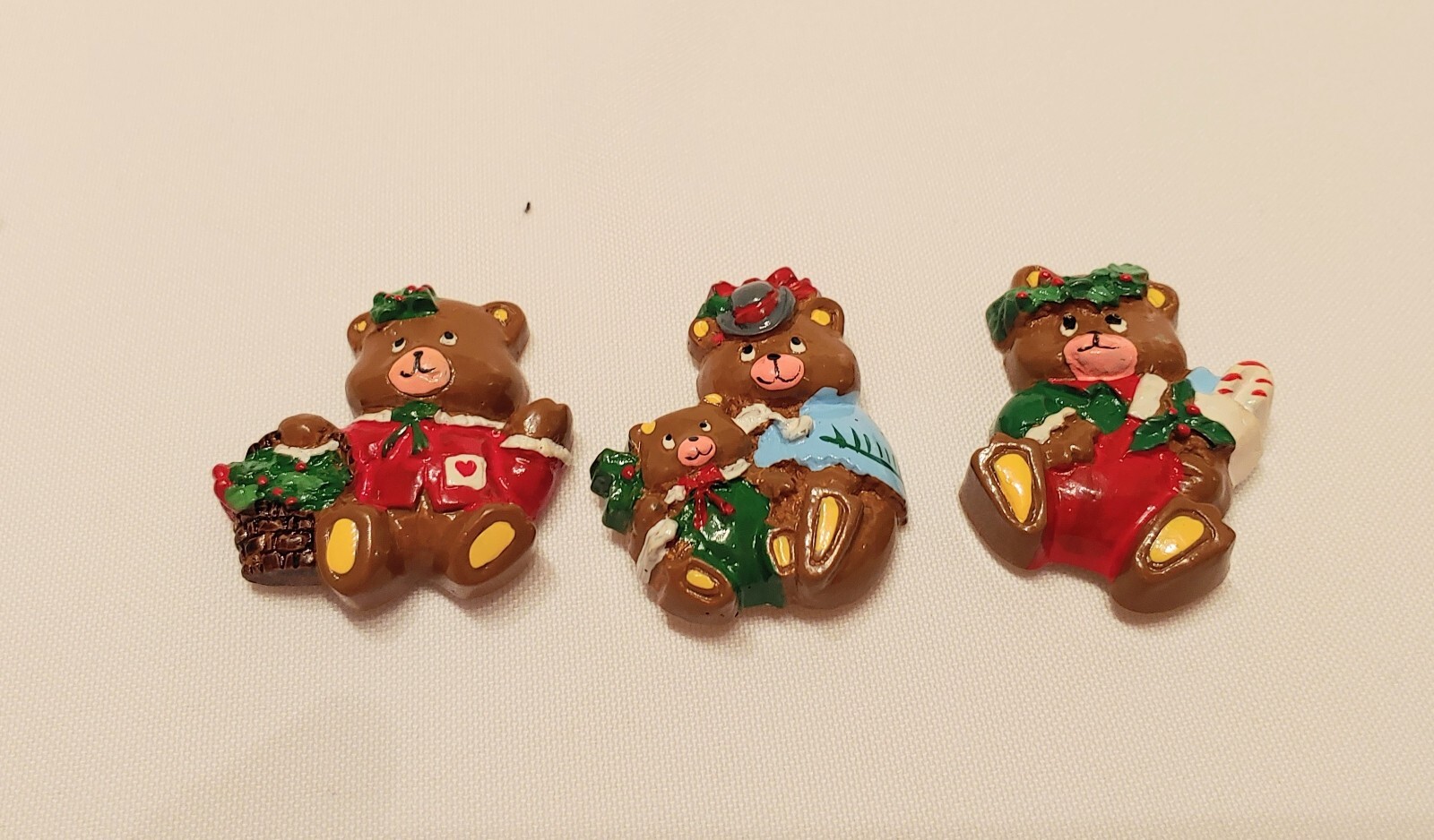 Vintage Christmas Around The World Teddy Bear Frig Magnets Lot Of Three ...