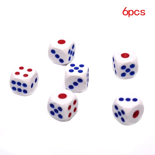 6Pcs 10mm Acrylic White Round Corner Dice Clear Dice Portable Table ...
