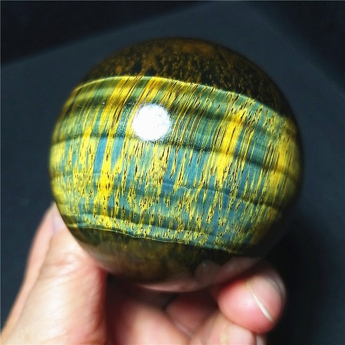 RARE 306.7G 59mm Natural Blue Tiger's Eye Sphere Ball/Energy Stone ...
