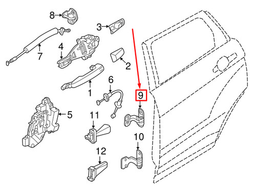 NEW LR RANGE ROVER EVOQUE L538 REAR LEFT UPPER DOOR HINGE LR056354 OEM ...