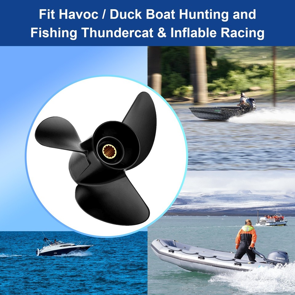 10.25 x 16 YBS Black Stainless Steel Outboard Prop Fit Yamaha 25-60HP ...