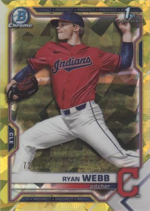 2021 Bowman Chrome Draft Sapphire Edition - Ryan Webb #BDC-57 Yellow ...