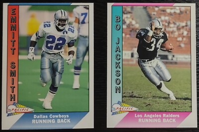 1991 Pacific Los Angeles Raiders Bo Jackson 234 Dallas Cowboys Emmitt ...