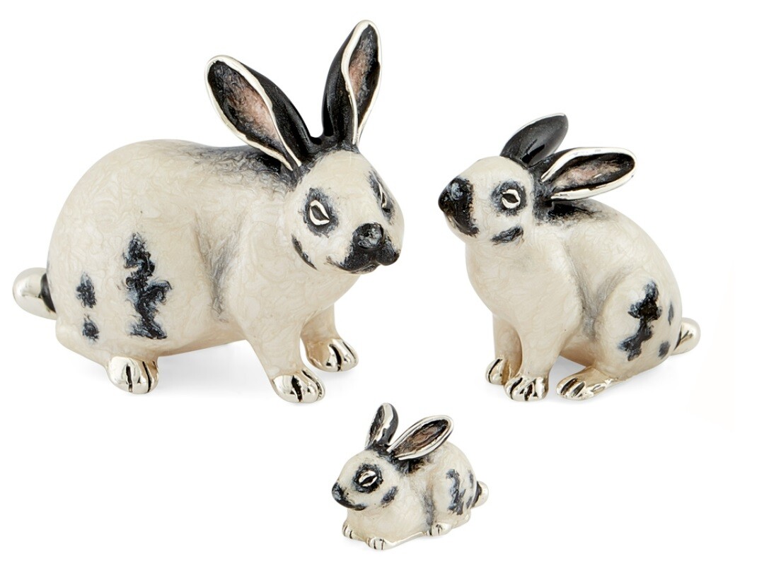Saturno Sterling Silver and Enamel Rabbits - Fully Hallmarked | eBay UK