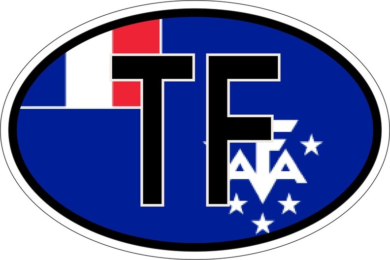 Oval Sticker Flag Country Code TF TAAF | eBay