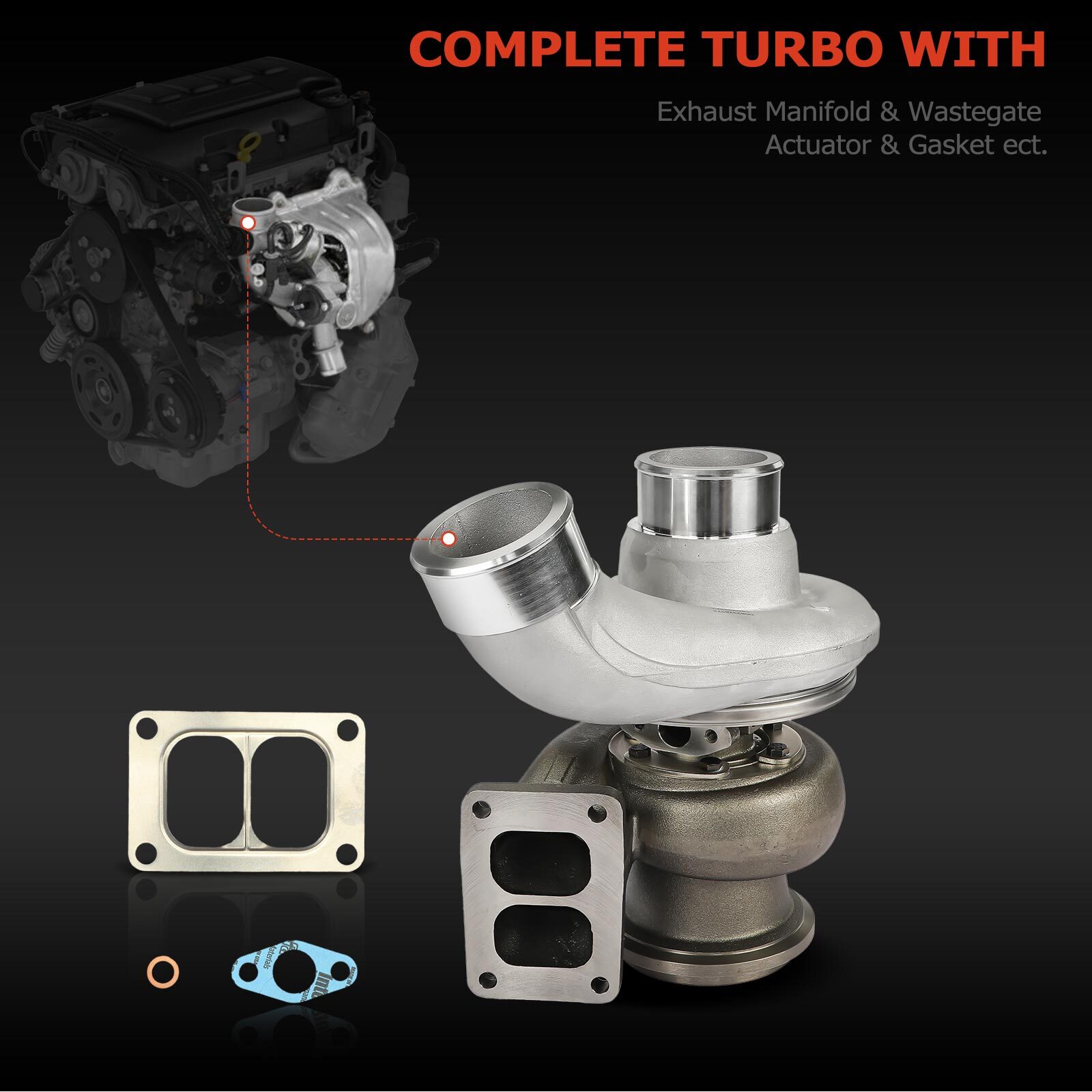 Turbo Turbocharger w/ Gaskets for Mack E7 Engine 2002-2006 12.0L Diesel ...