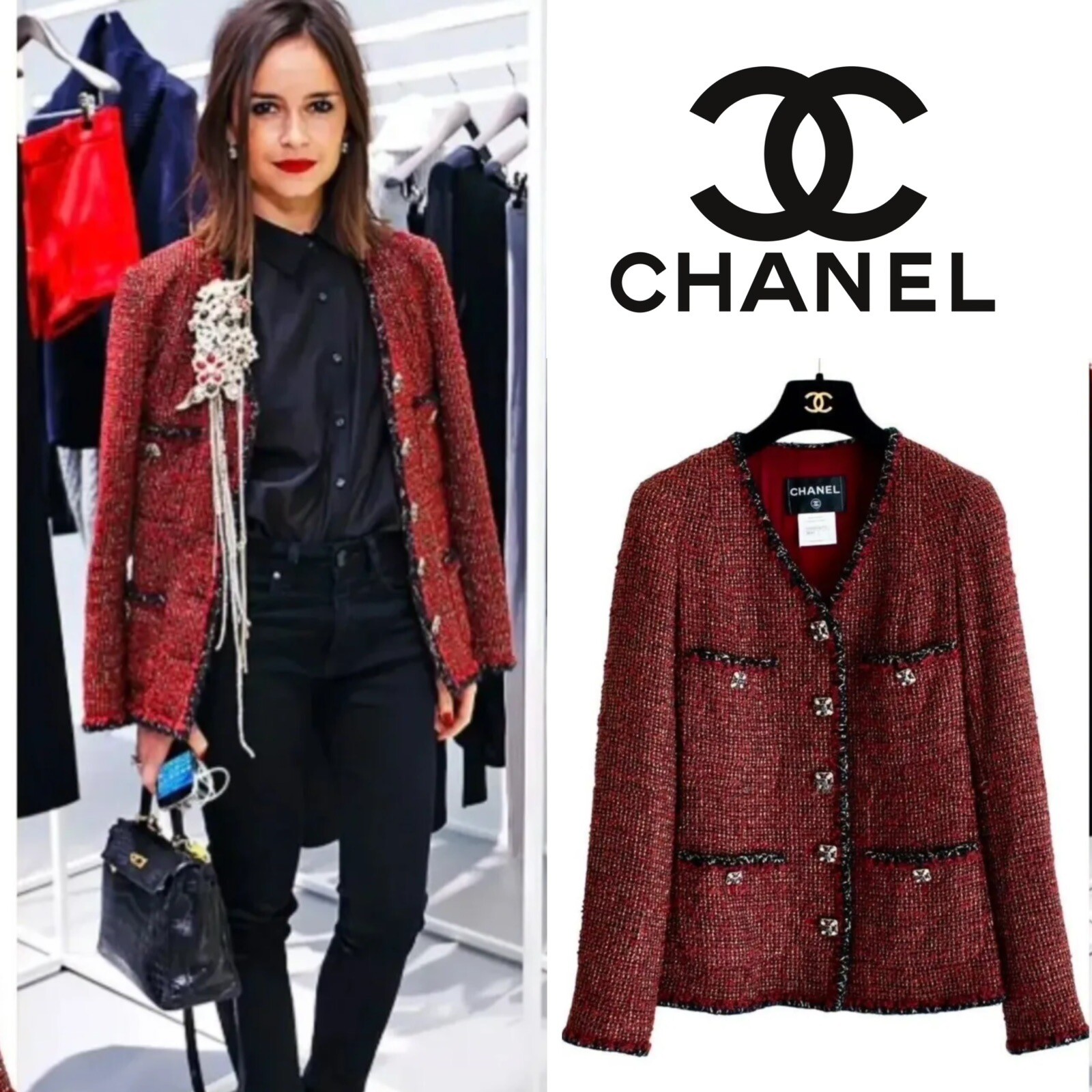RARE CHANEL 11A Byzance Red Burgundy Metallic Gripoix… - Gem