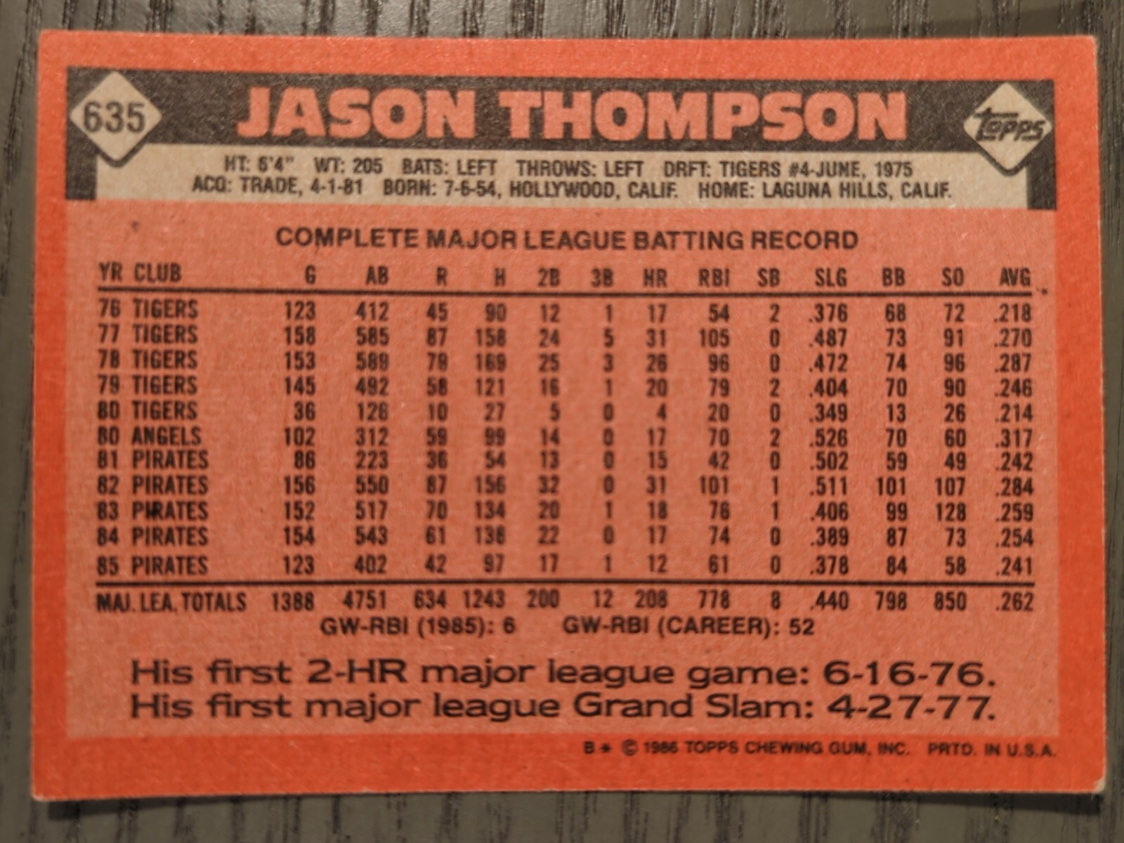 1986 Topps - #635 Jason Thompson for sale online | eBay