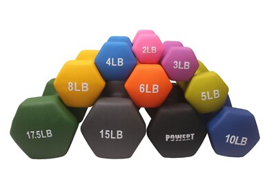 POWERT HEX Neoprene Coated Colorful Dumbbell Weight Lifting Training ...