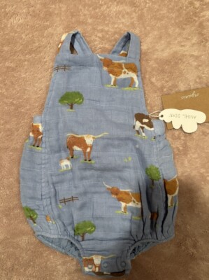 NWT Angel Dear Sunsuit Romper Bamboo Longhorn Cattle Cows 3-6 Months ...