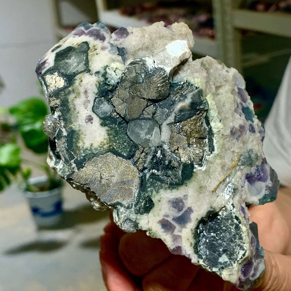 452G Rare transparent blue cubic fluorite mineral crystal sample/China ...