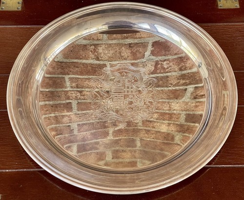 Vintage WEBSTER WILCOX by Oneida - Heraldic Lion Crest Platter 14.5 ...