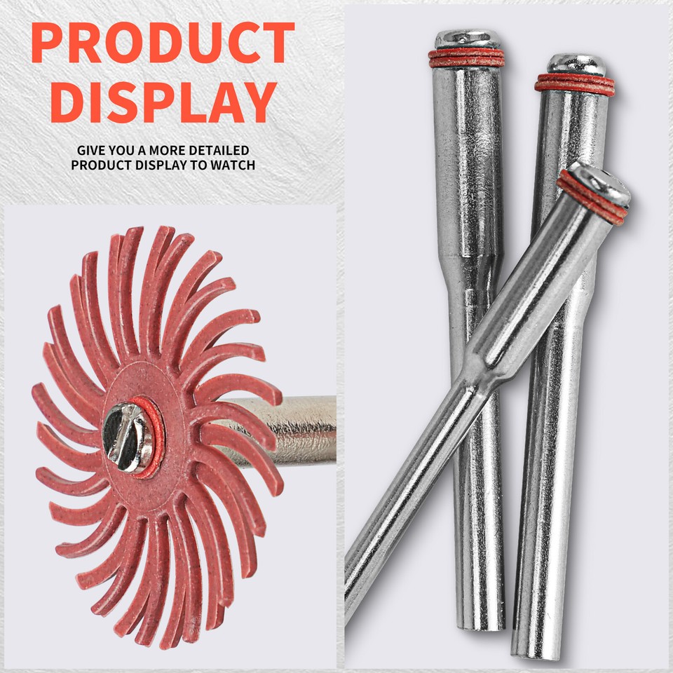 66Pc 1 Inch Bristle Disc With 2.35/3mm Mandrel Cleaning Abrasive For ...