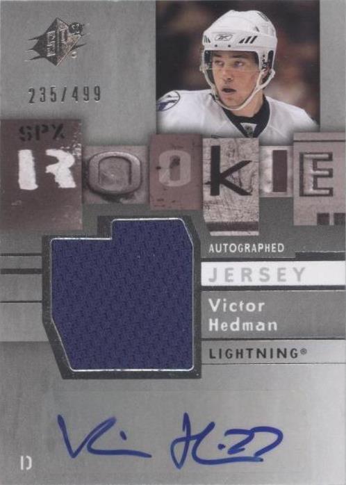 2009-10 SPx - Rookie Autographed Jersey Victor Hedman #177 /499 (AU ...
