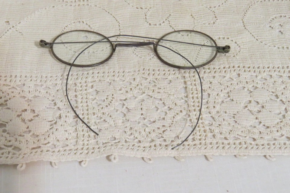 Antique Steel Rimmed Spectacles Beveled Glass Lenses Victorian | eBay