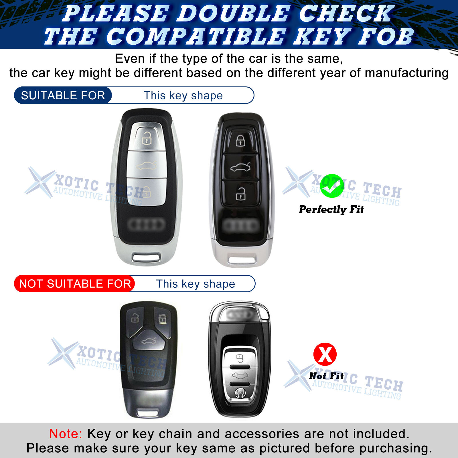 Silver TPU Full Seal Smart w/Button Key Holder Shell For Audi A7 A8 Q5 ...