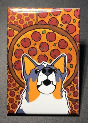 Tricolor Corgi Pizza Magnet, Funny Dog Gifts & Home Kitchen Decor ...