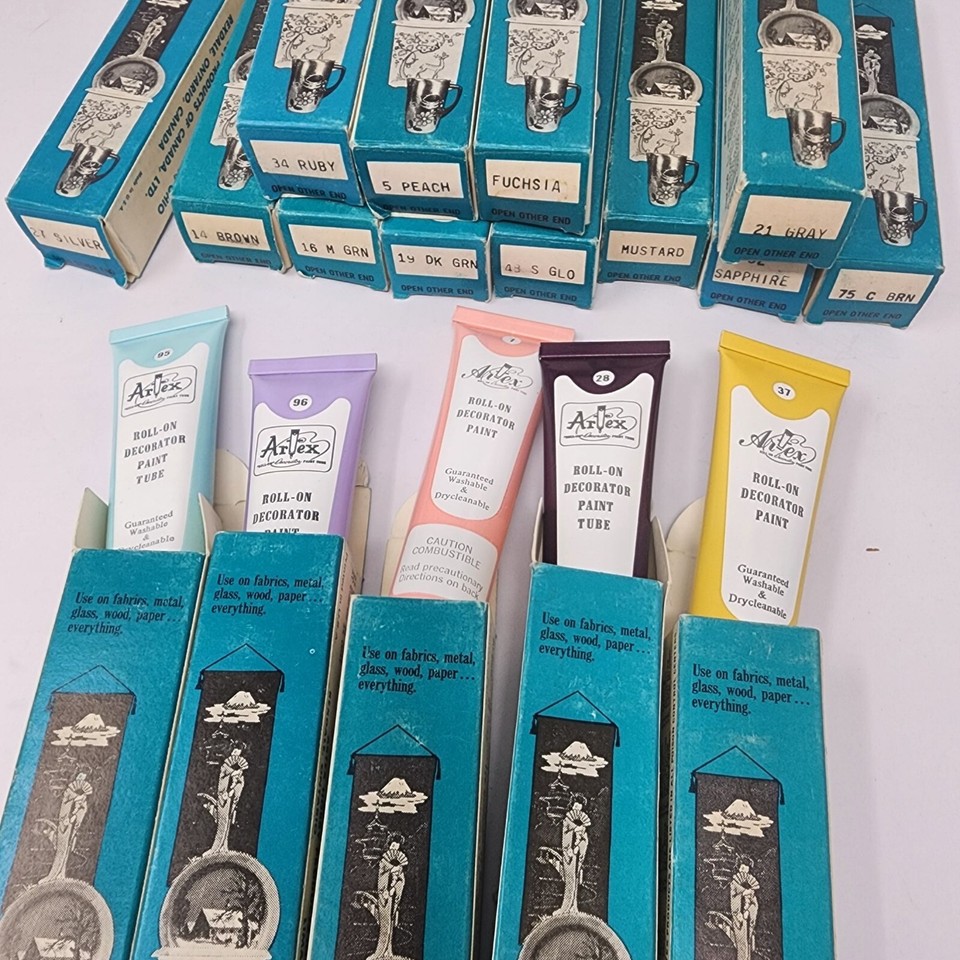 Lot Of 17 Vintage Artex Roll-On Decorator Paint Tubes 1 Oz Each ...