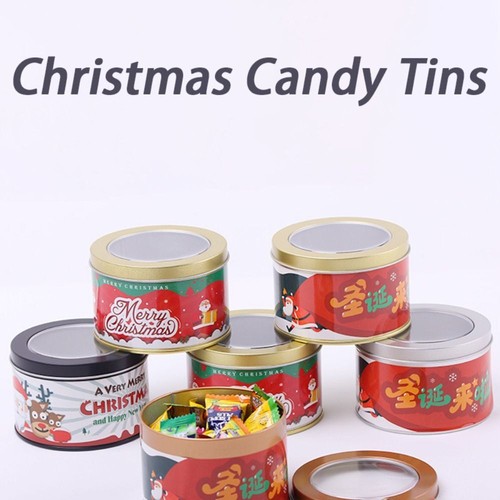 Christmas Candy Tin Round Tinplate Boxes Candy Cookie Packaging | eBay ...