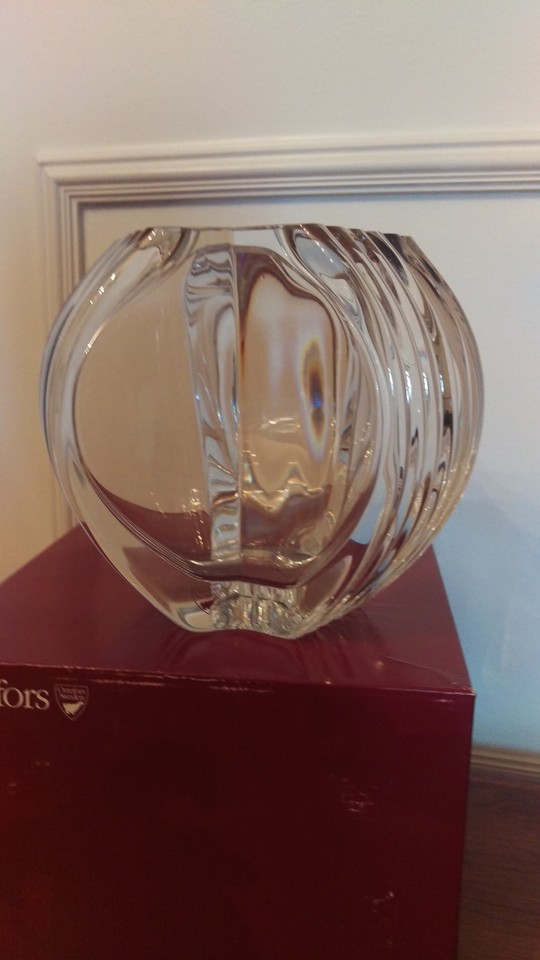 ORREFORS Sweden Crystal Vase "Triplet" by Helen Krantz 5110-22 Art ...