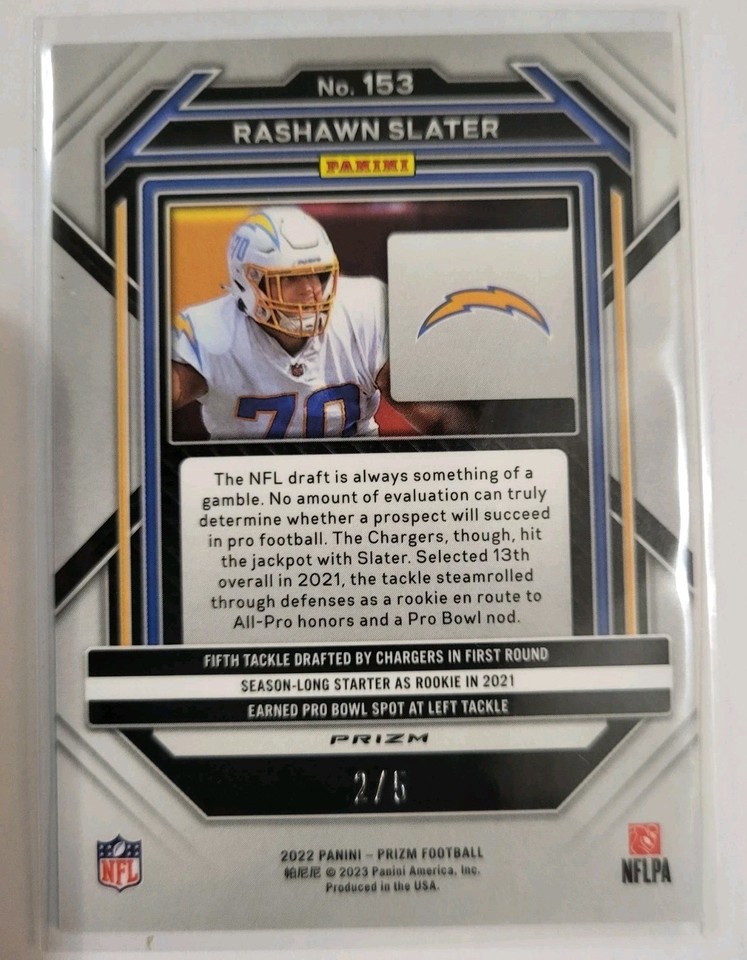 2022 Panini Prizm No Huddle Rashawn Slater Neon Green Disco Prizm /5 ...