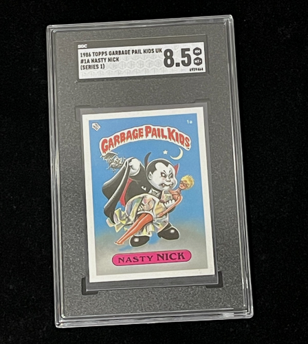 1986 Topps GPK Series 1 UK Minis Sticker Nasty Nick #1a SGC 8.5 NM-MT ...