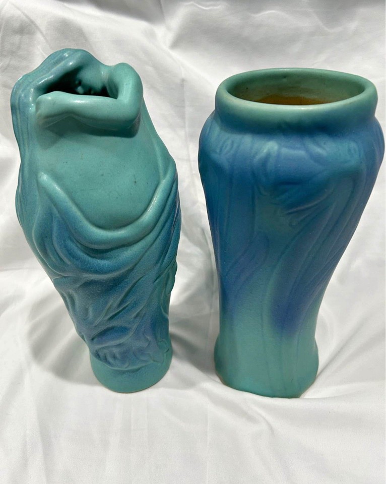 Vintage Van Briggle Art Pottery "Lorelei" Vase, Rare UNCOATED Base-Mid ...