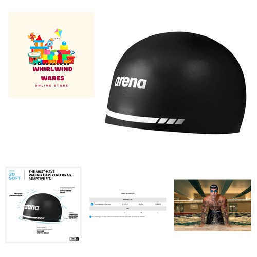 Durable Black Silicone Swim Cap - Perfect Fit for Competitive Training ...