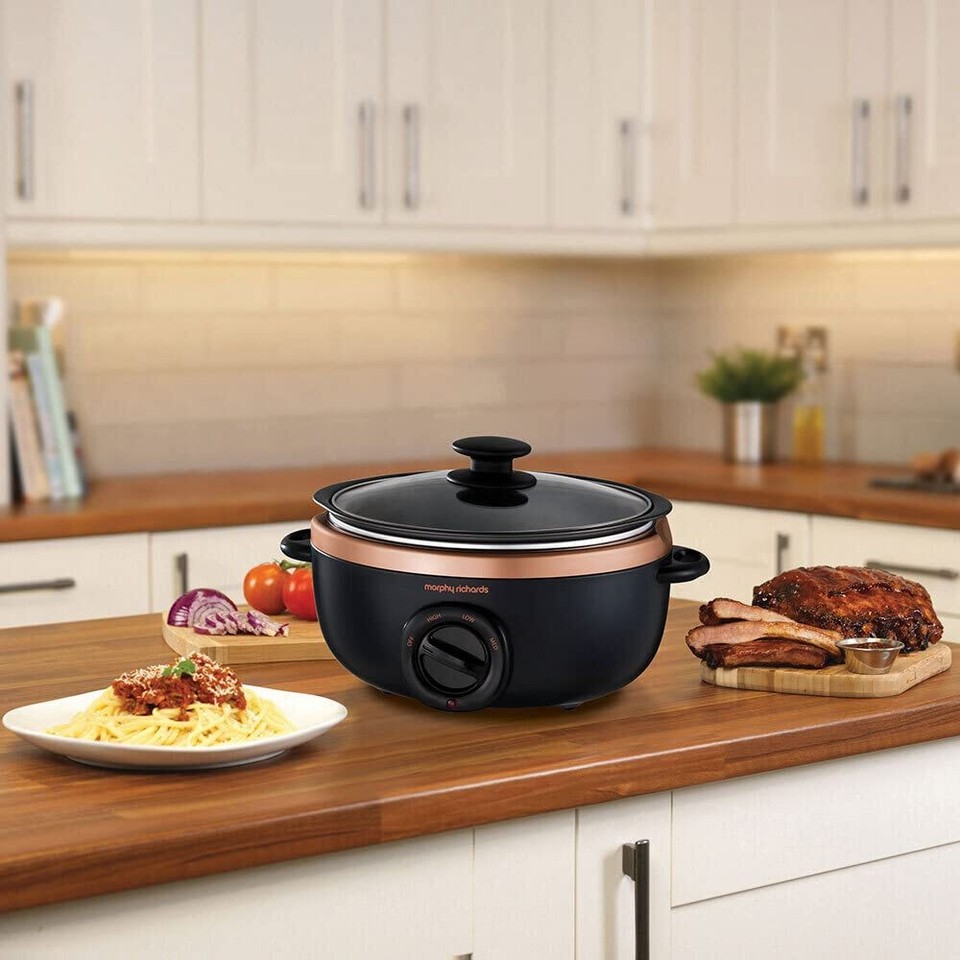 Morphy Richards 460016 Sear and Stew Slow Cooker, Glass, 163 W, 3.5 ...
