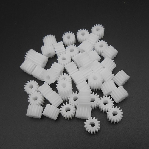 100Pcs 0.5M 15T D-Shape Spindle Plastic Spur Gear Bore Hole 3MM 2.95MM ...