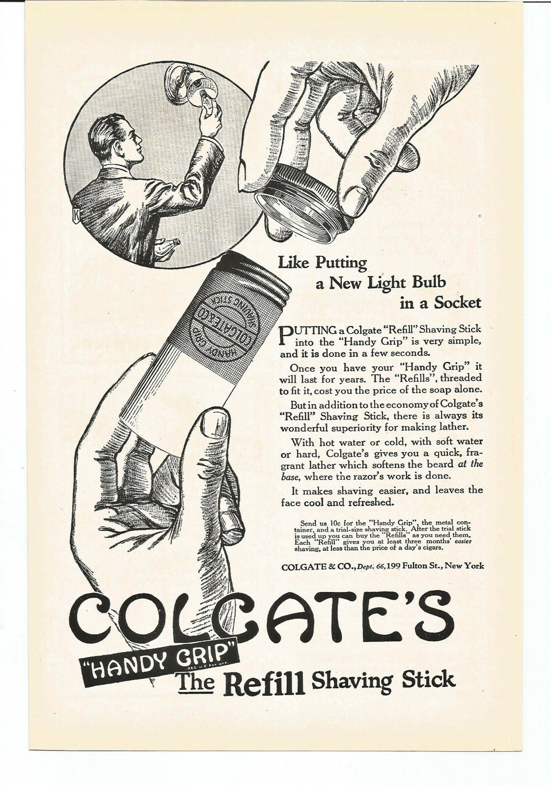Colgate Refill Shaving Stick 1923 Original Magazine Print Ad | eBay