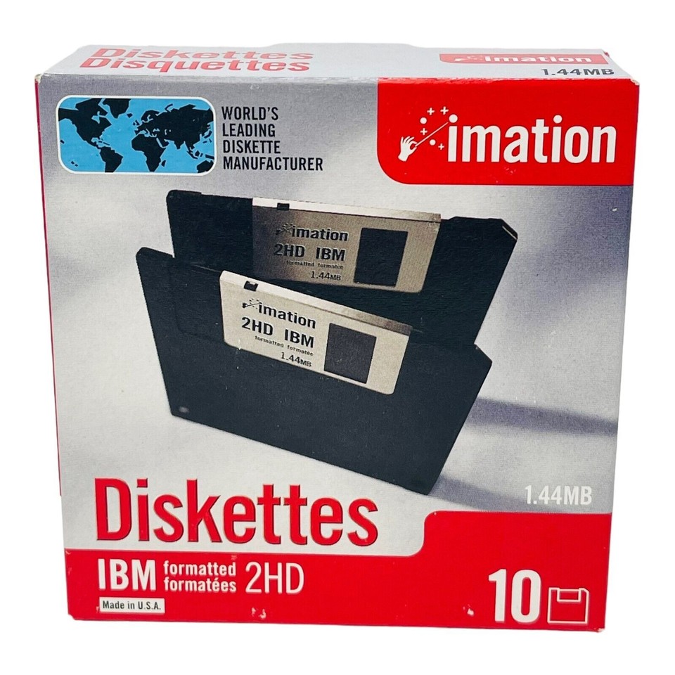 Imation 3.5" Floppy Disks Diskettes 10 Pack 1.44MB 2HD 51111128817| eBay