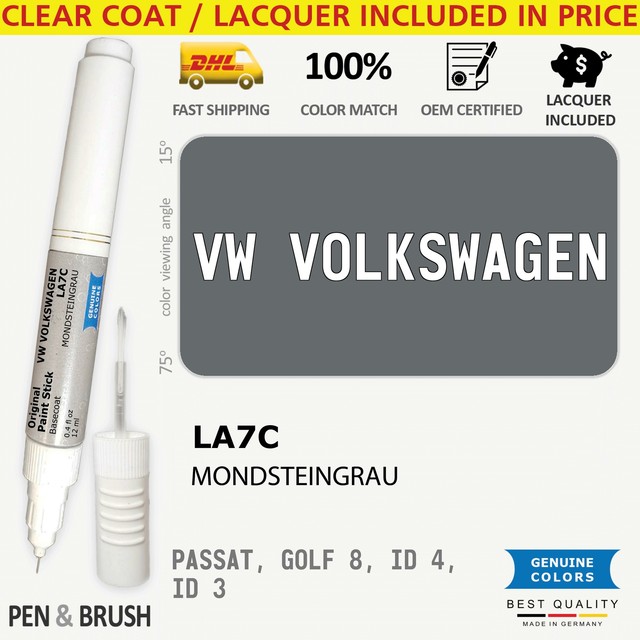 LA7C Touch Up Paint for VW Volkswagen Gray PASSAT GOLF 8 ID 4 3 A7C C2 ...